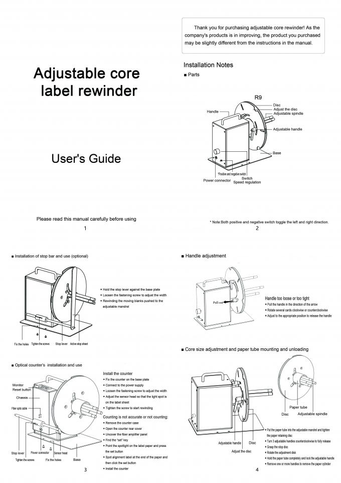 SGS Label Rewinder Machine 350mm Paper Roll Rewinding Machine